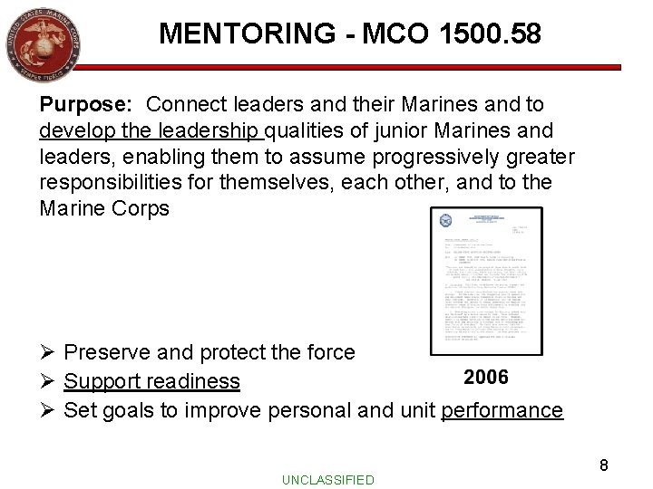 Marine Leader Development MLD Coaching and Counseling Lejeune