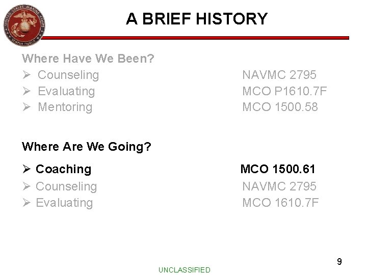 Marine Leader Development MLD Coaching and Counseling Lejeune