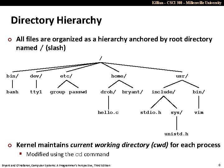 Killian CSCI 380 Millersville University SystemLevel IO CSCI