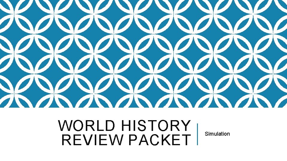 WORLD HISTORY REVIEW PACKET Simulation PREHISTORY 1 Homosapiens