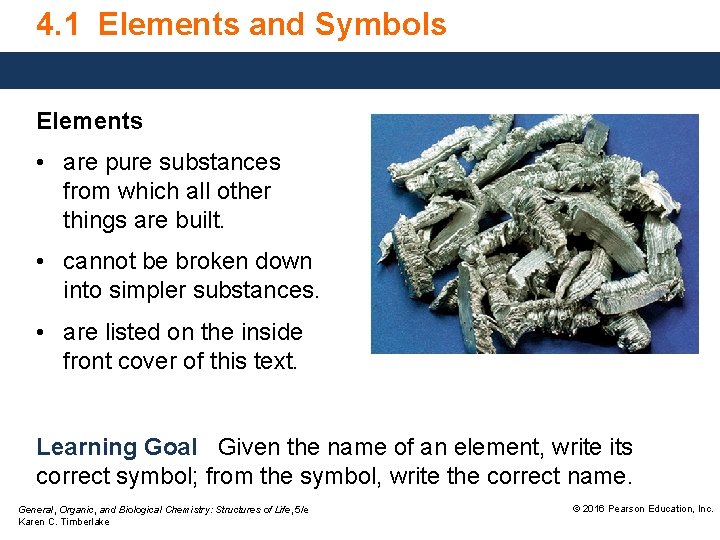 Lecture Presentation Chapter 4 Elements and Symbols Karen