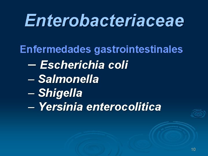 FAMILIA Enterobacteriaceae Microbiologa I M Paz2012 1 Enterobacteriaceae
