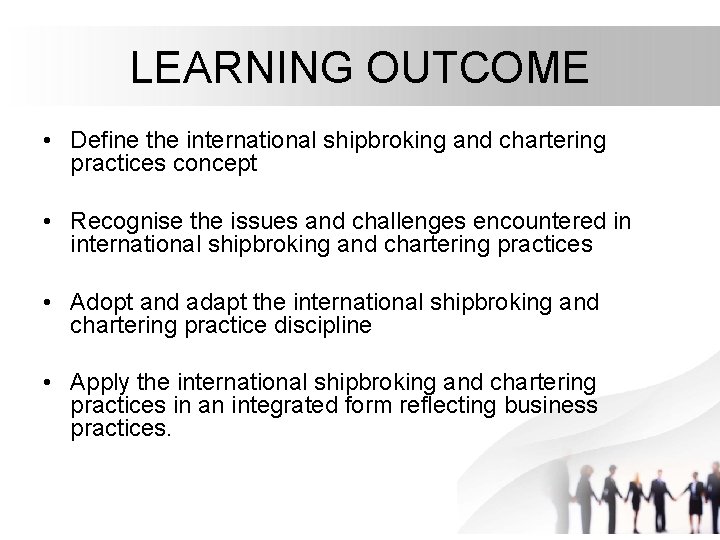DSM 2309 INTERNATIONAL SHIPBROKING AND CHARTERING TACTICS LECTURER
