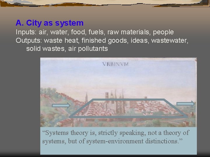 ENERGY AND URBAN SYSTEMS Using ecological analysis methods