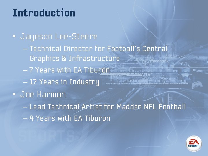 FOOTBALL AT 60 FPS The Challenges of Rendering