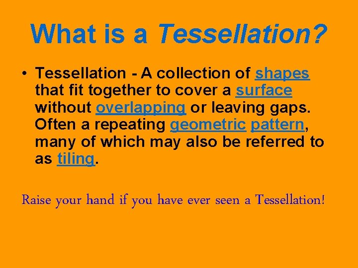 Vocabulary for Design Journal Tessellation a design using