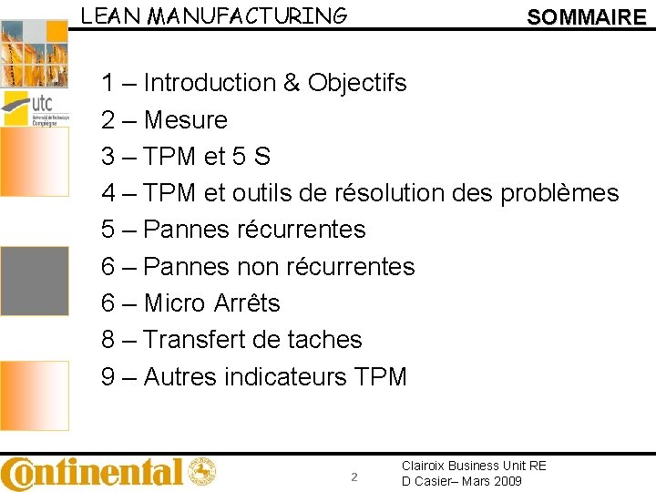 LEAN MANUFACTURING LA TPM LE LEAN OBJECTIF LEAN
