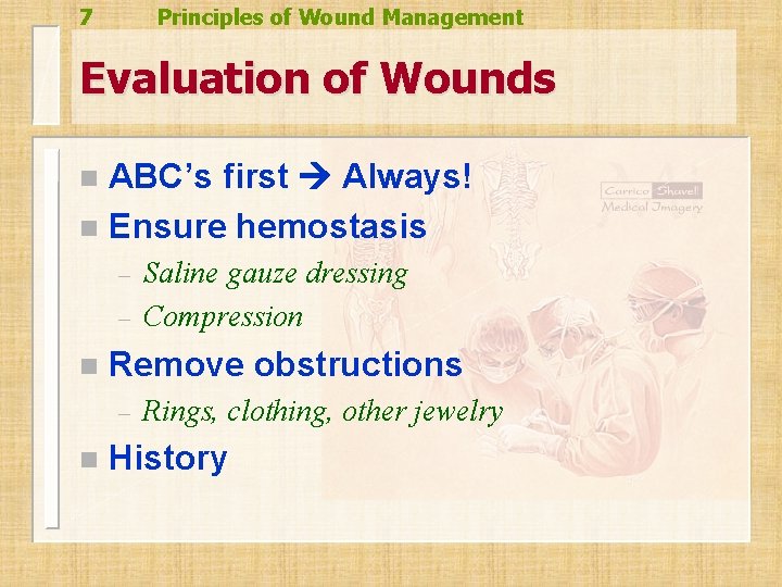 Wound Management UNC Emergency Medicine Medical Student Lecture
