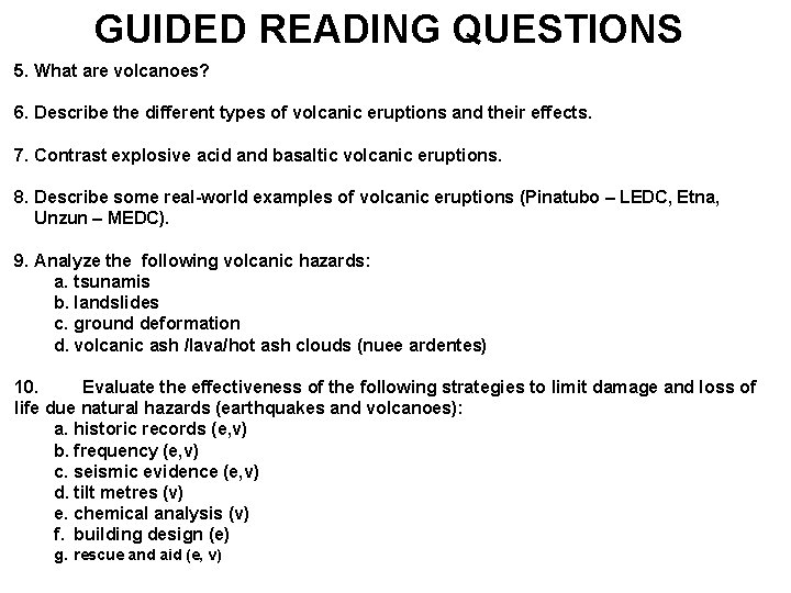 Volcanoes and Plate Tectonics whats the connection GUIDED