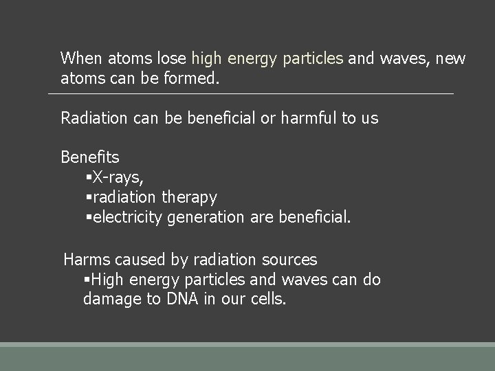 Atomic Theory and Radioactive Decay n Natural background