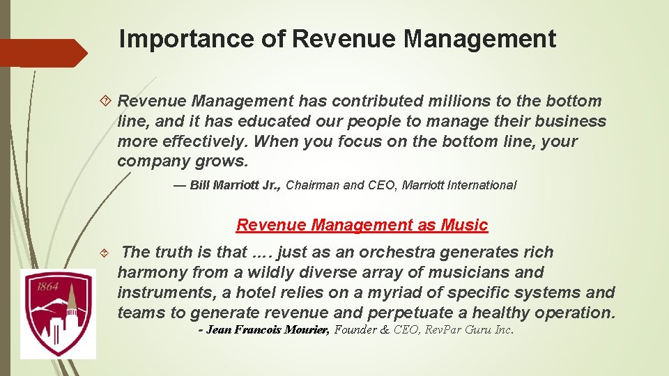 Revenue Management Evolution of the Discipline and Emerging
