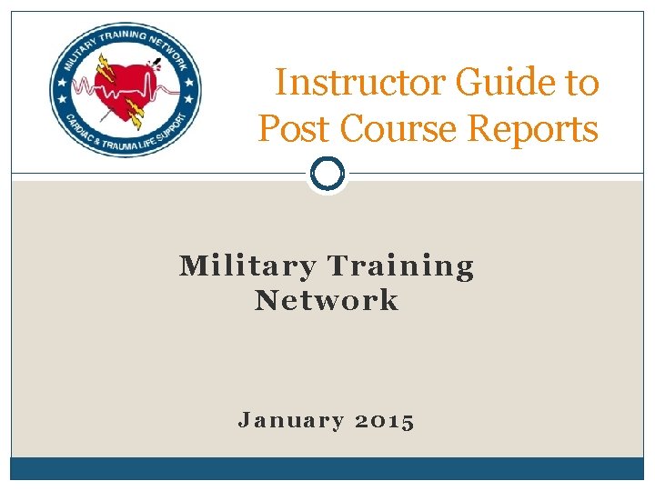 Instructor Guide to Post Course Reports Military Training