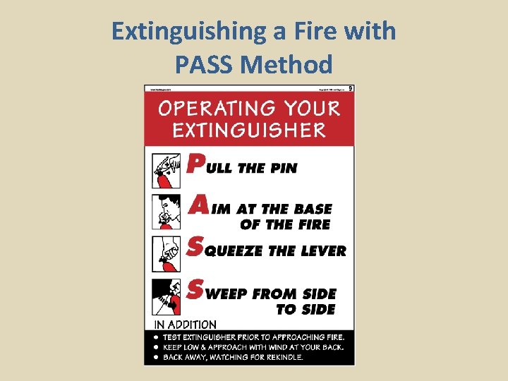 Using a Portable Fire Extinguisher Utilizing the PASS