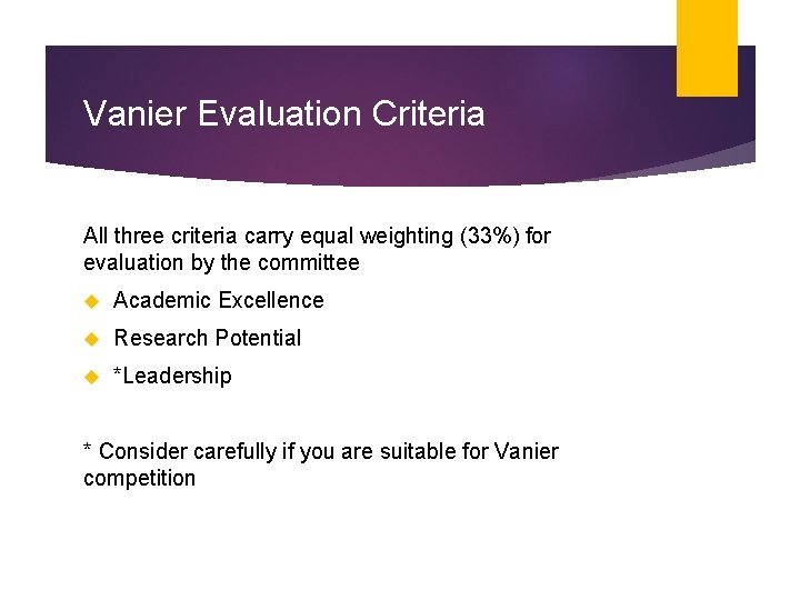 Effectively Demonstrating Leadership in VanierBanting Applications ...