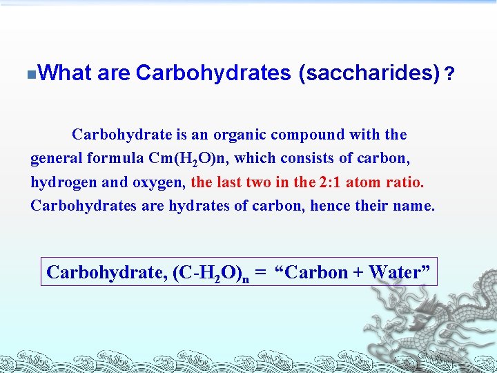Chapter 5 Carbohydrate Metabolism Lecture 1 Lecture 2