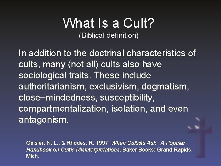 Cults Week 1 June 19 2005 Mark Edward