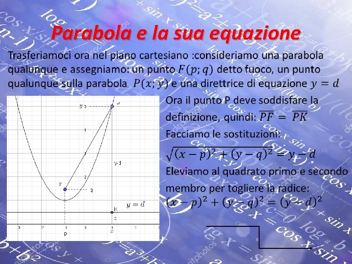 Geometria Analitica La Parabola LEZIONE DI MATEMATICA DI
