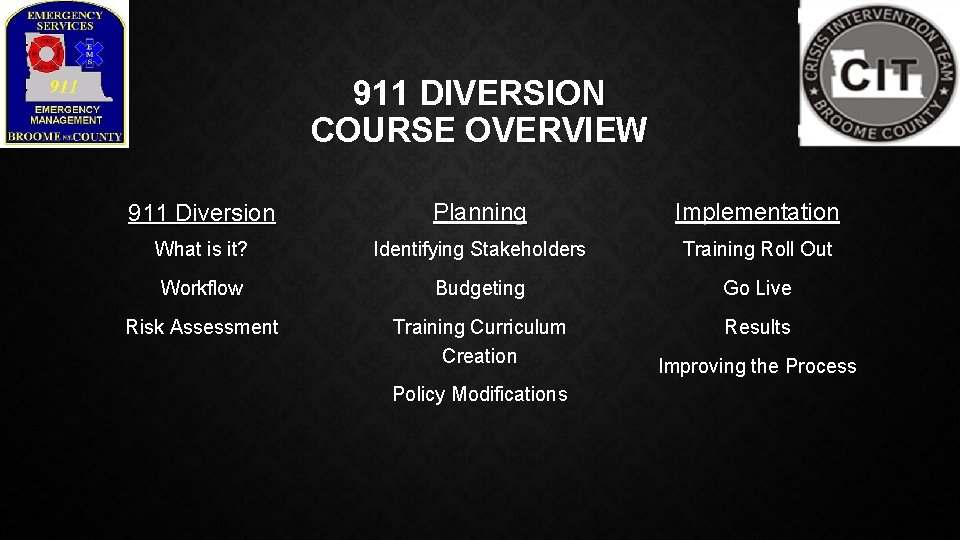 BROOME COUNTY 911 DISTRESSED CALLER DIVERSION PROGRAM WEBINAR