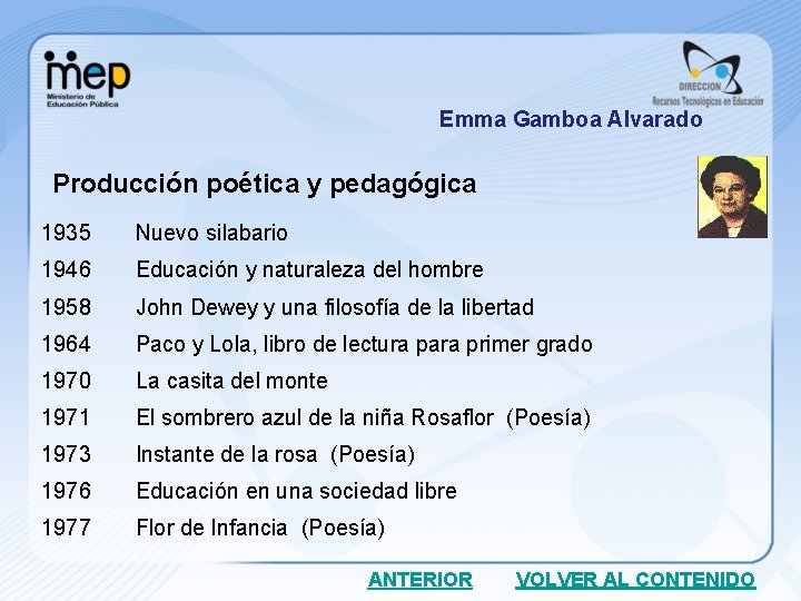 Contenido Biografa Referencias Vnculos Resonancia Biogrfica Emma Gamboa