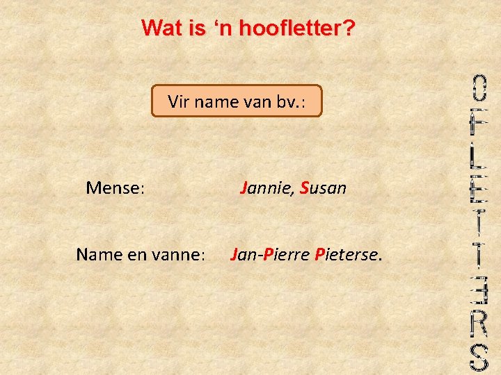 Skryftekens en Hoofletters Kopiereg 2016 H R Productions