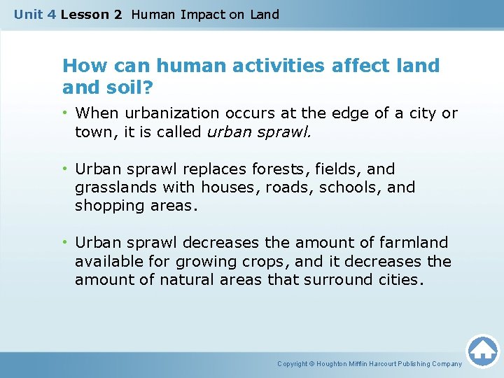 Unit 4 Lesson 2 Human Impact on Land