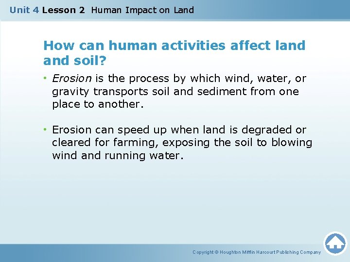 Unit 4 Lesson 2 Human Impact on Land