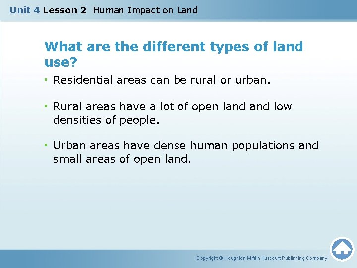 Unit 4 Lesson 2 Human Impact on Land