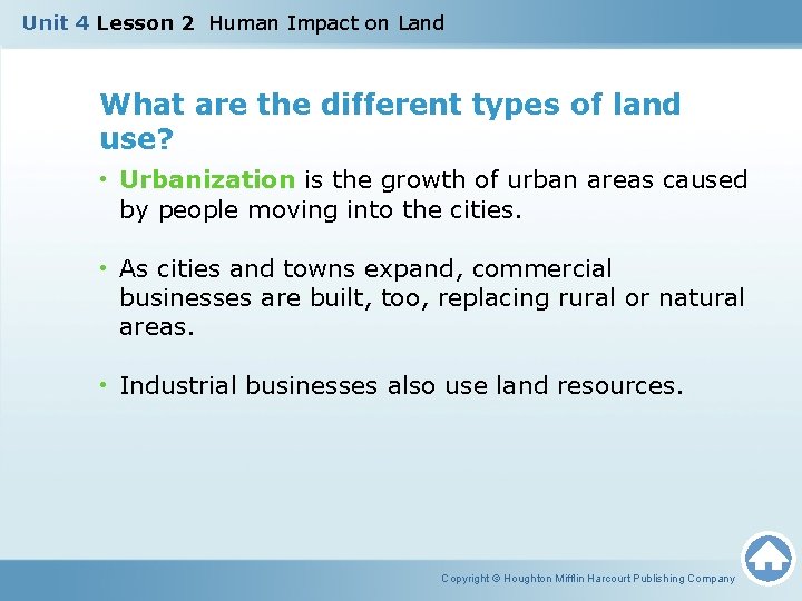Unit 4 Lesson 2 Human Impact on Land