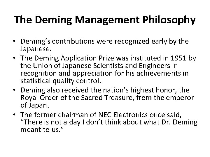 Productivity and Quality Management Lecture 19 QUALITY MANAGEMENT