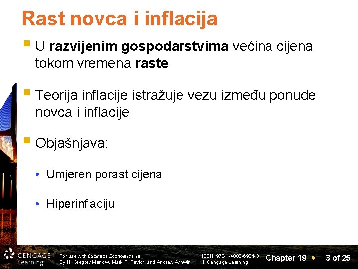 19 MAKROEKONOMIJA INFLACIJA I STABILNOST CIJENA For use