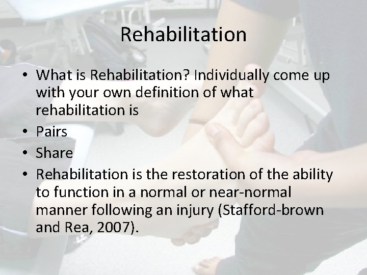 Planning and construction treatment and Rehabilitation programmes Kevin