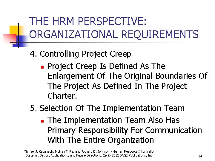 Project Mgmt and HR Mgmt Advice and HRMS