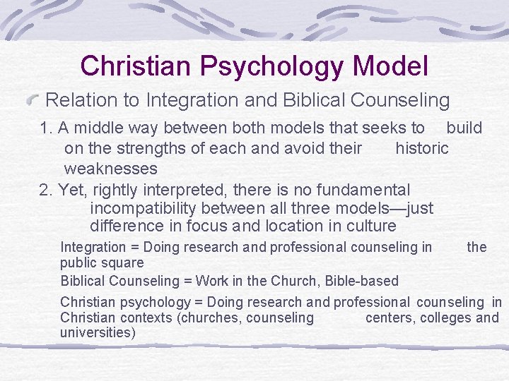 Comparing the Five Views Christians Take to Psychology