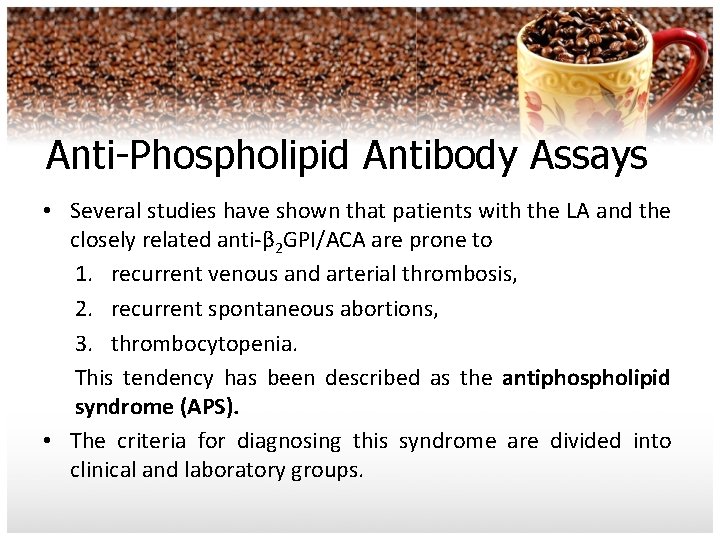 Tests for the Evaluation of Lupus Anticoagulants Islamic