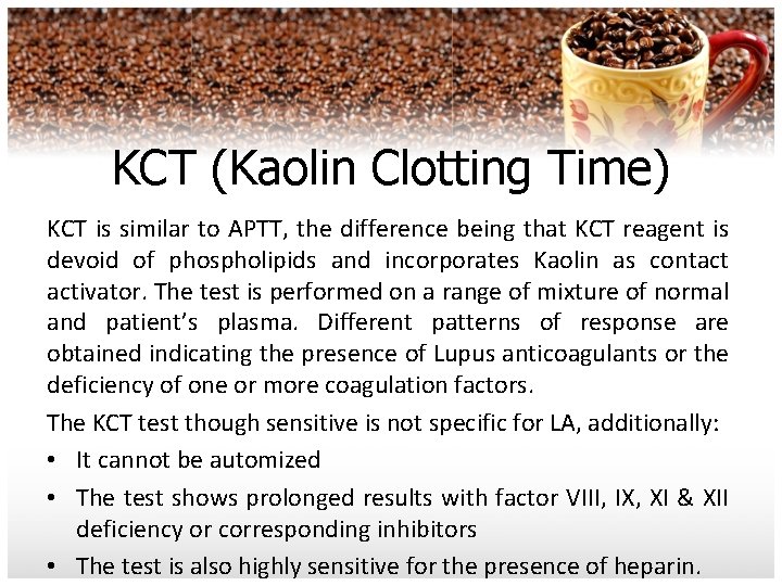 Tests for the Evaluation of Lupus Anticoagulants Islamic