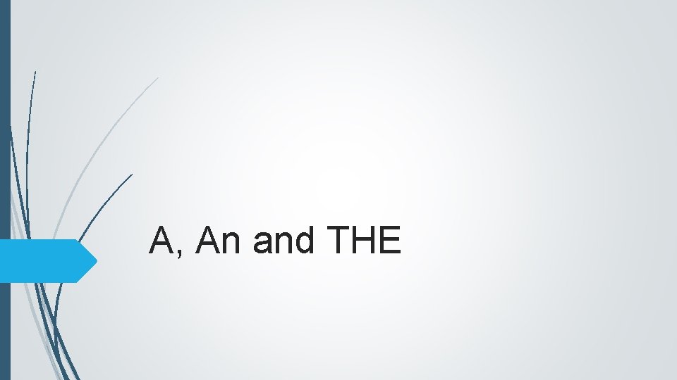 A An and THE Articles A and AN