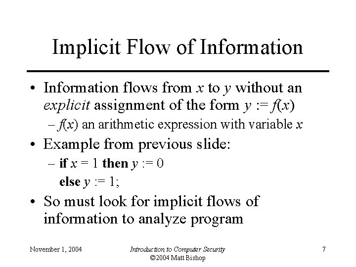 Chapter 15 Information Flow Definitions Compilerbased mechanisms ...