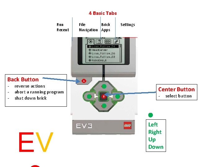 EV 3 4 Basic Tabs Run Recent File