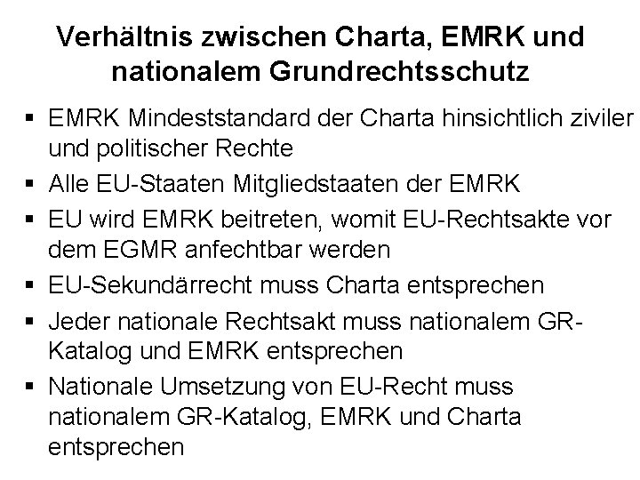 Vorlesung Europischer Menschenrechtsschutz Europische Union Universitt ...