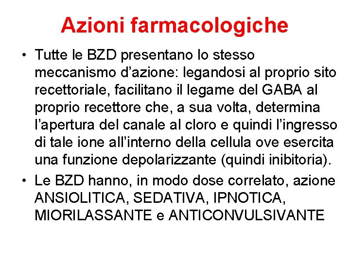 LE BENZODIAZEPINE ansiolitici ipnotici sedativi Ansia Stato emotivo
