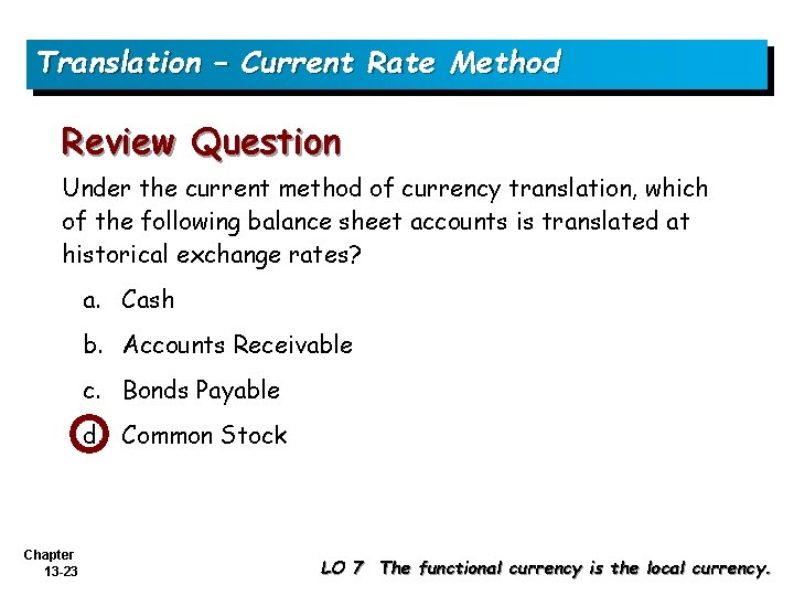 Chapter 13 1 13 Translation of Financial Statements