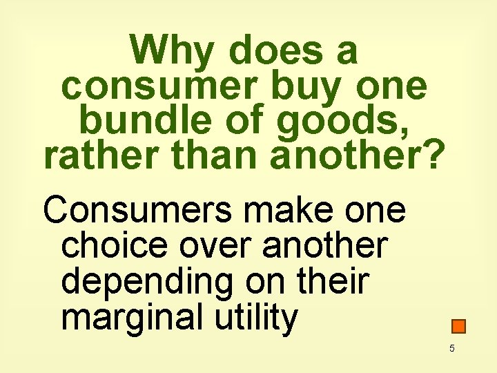 Chapter 6 Consumer Choice Theory Key Concepts Summary