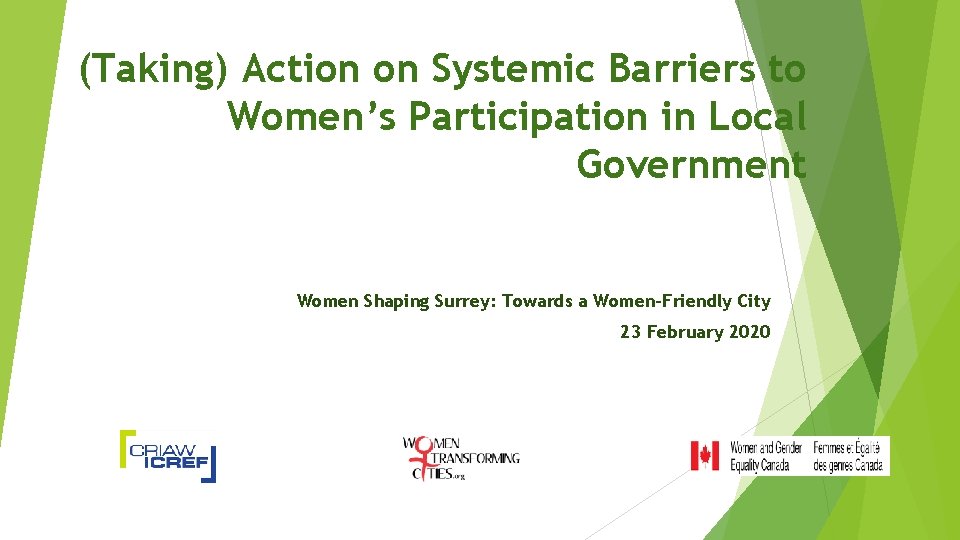 Taking Action on Systemic Barriers to Womens Participation