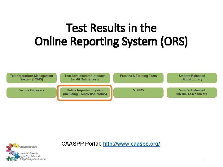 Test Results in the Online Reporting System ORS