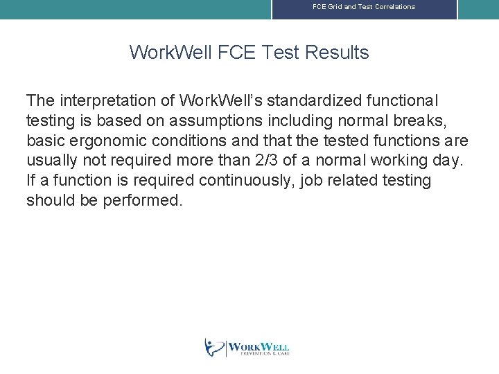 FCE Grid and Test Correlations Work Well Prevention