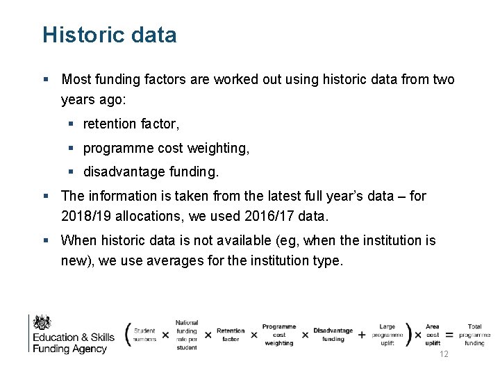 ESFA funding guidance for young people Funding rates