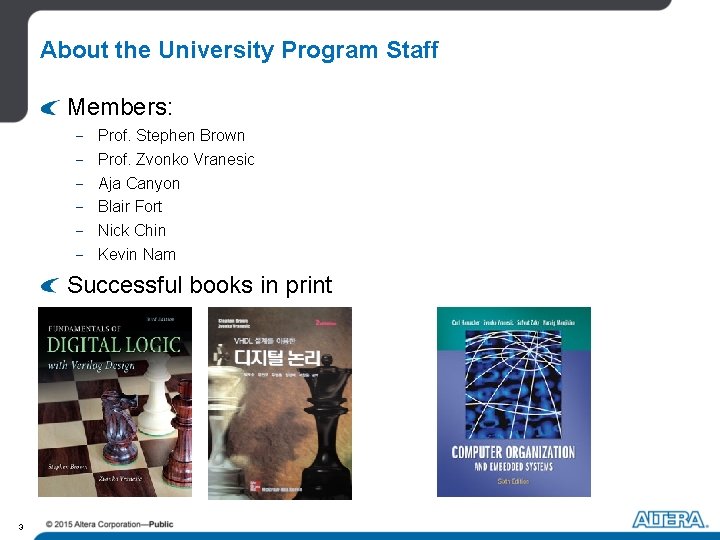 Altera University Program Professor Workshop Kevin Nam About