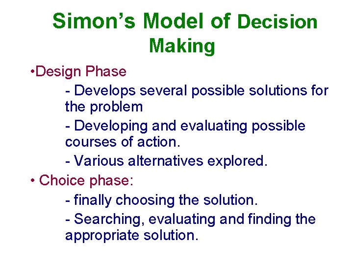 Managers and Decision Making Complicated business environment Decisions