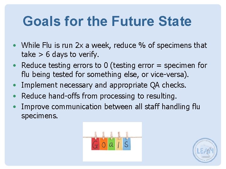 Influenza Process Improvement Kaizen Event Report Out December