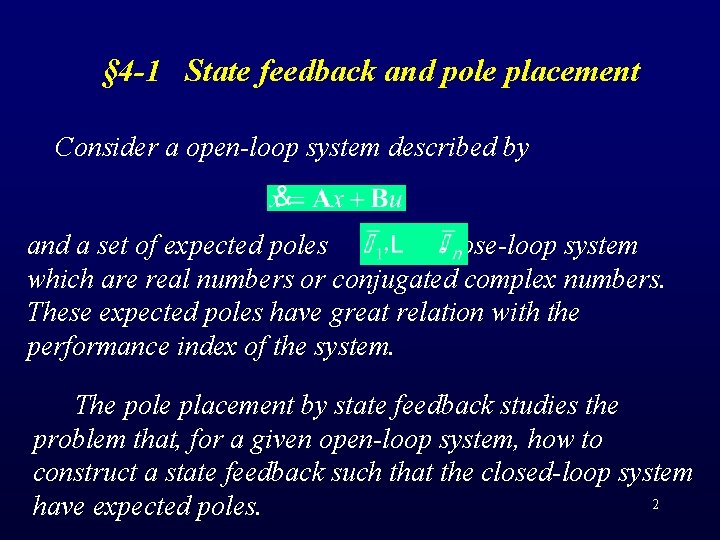Chapter 4 Pole Placement and Decoupling by State